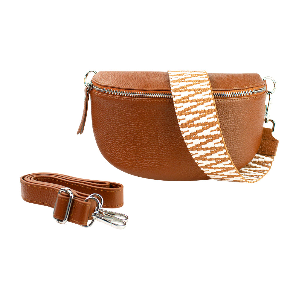 Leather fanny pack TONI with changeable strap made in Italy | lePelou ...