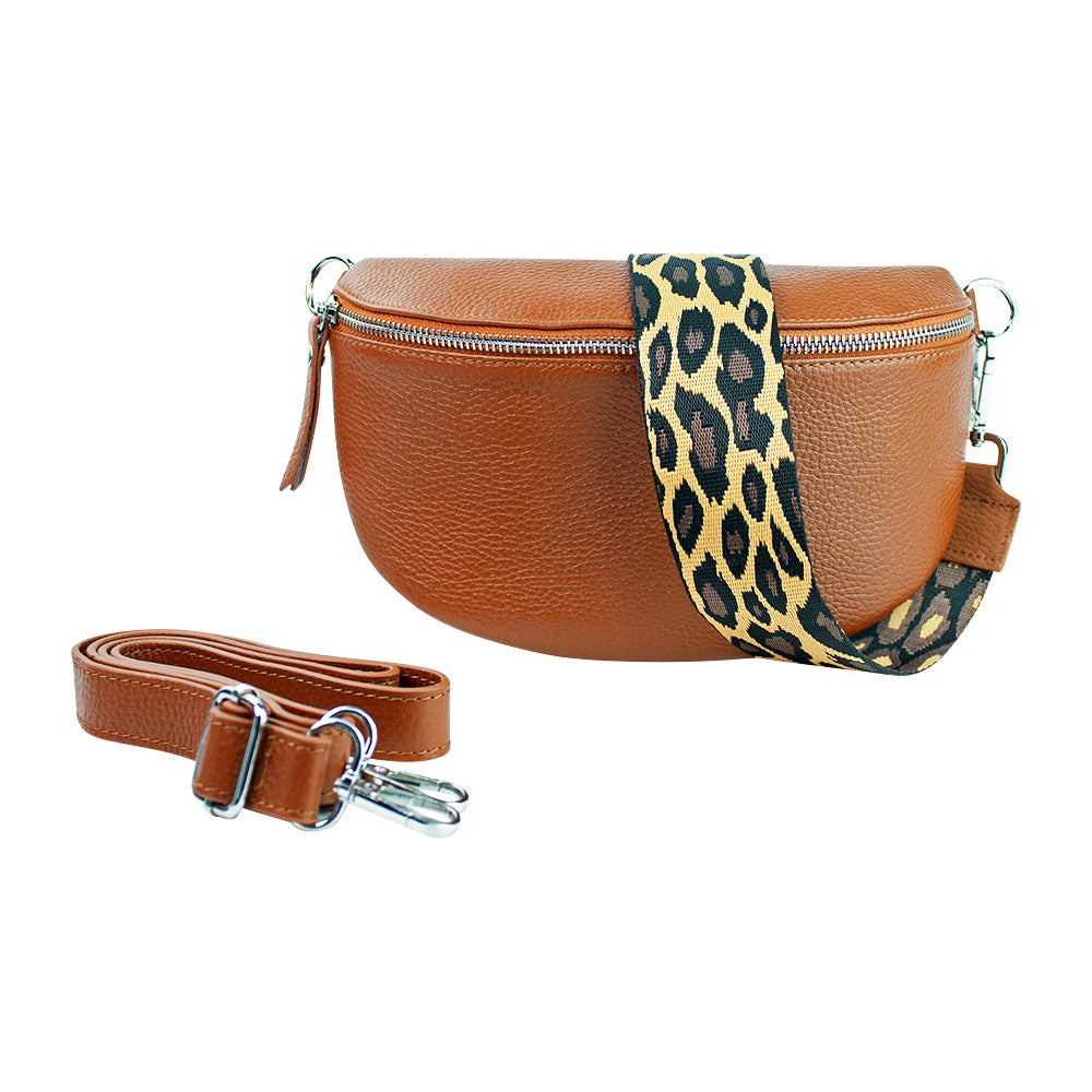 Leather fanny pack TONI with changeable strap made in Italy | lePelou ...