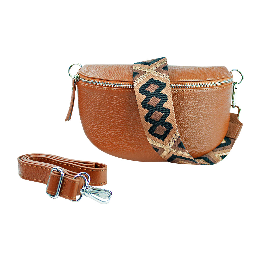 Leather fanny pack TONI with changeable strap made in Italy | lePelou ...