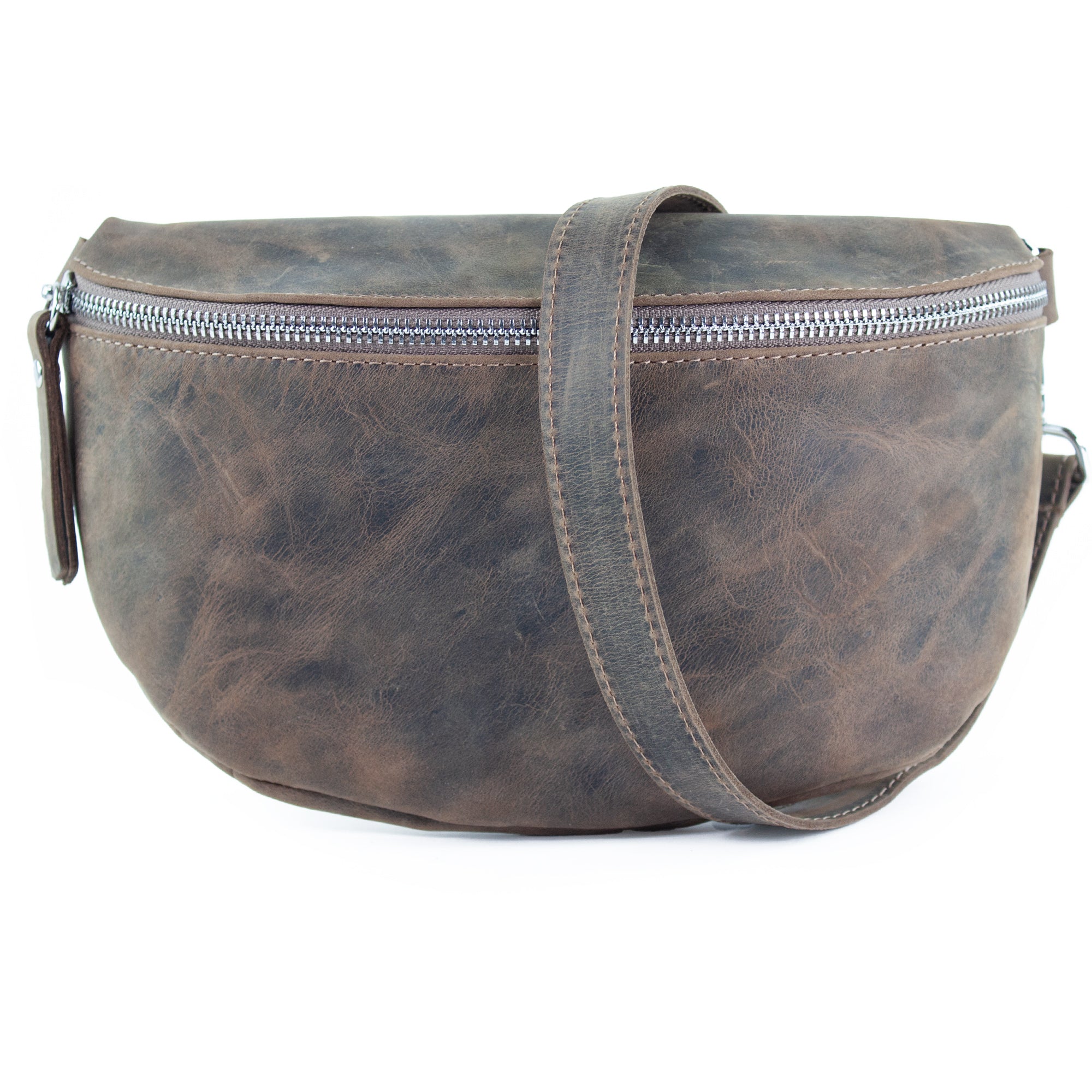 Leather fanny pack TONI with changeable strap made in Italy | lePelou